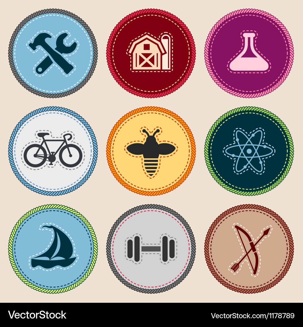 Merit badges Royalty Free Vector Image - VectorStock