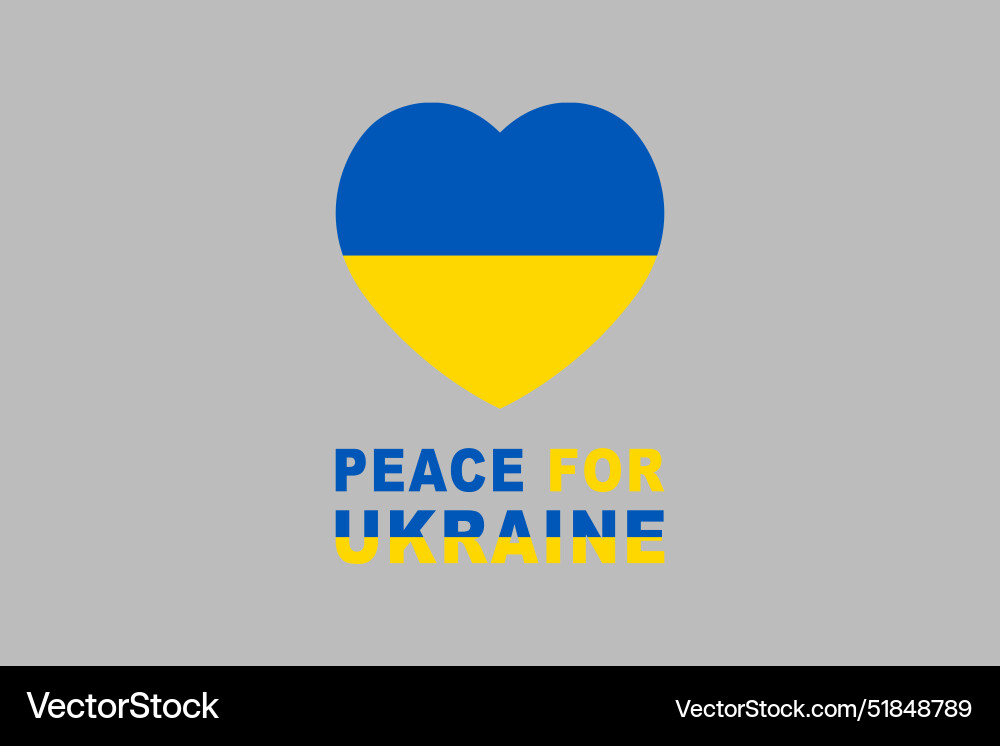 Peace for ukraine word Royalty Free Vector Image