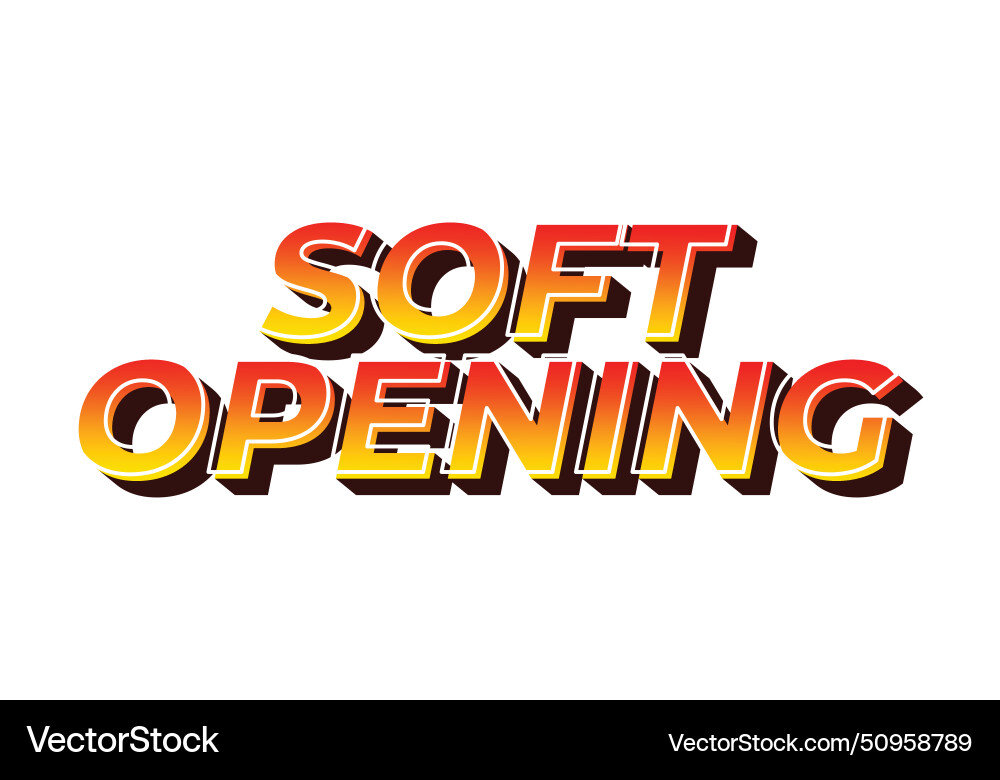 Soft opening text effect in 3d look and eye Vector Image