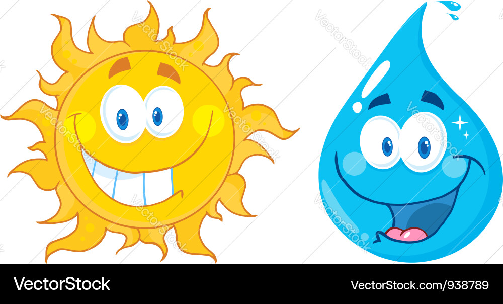 Sun and water Royalty Free Vector Image - VectorStock
