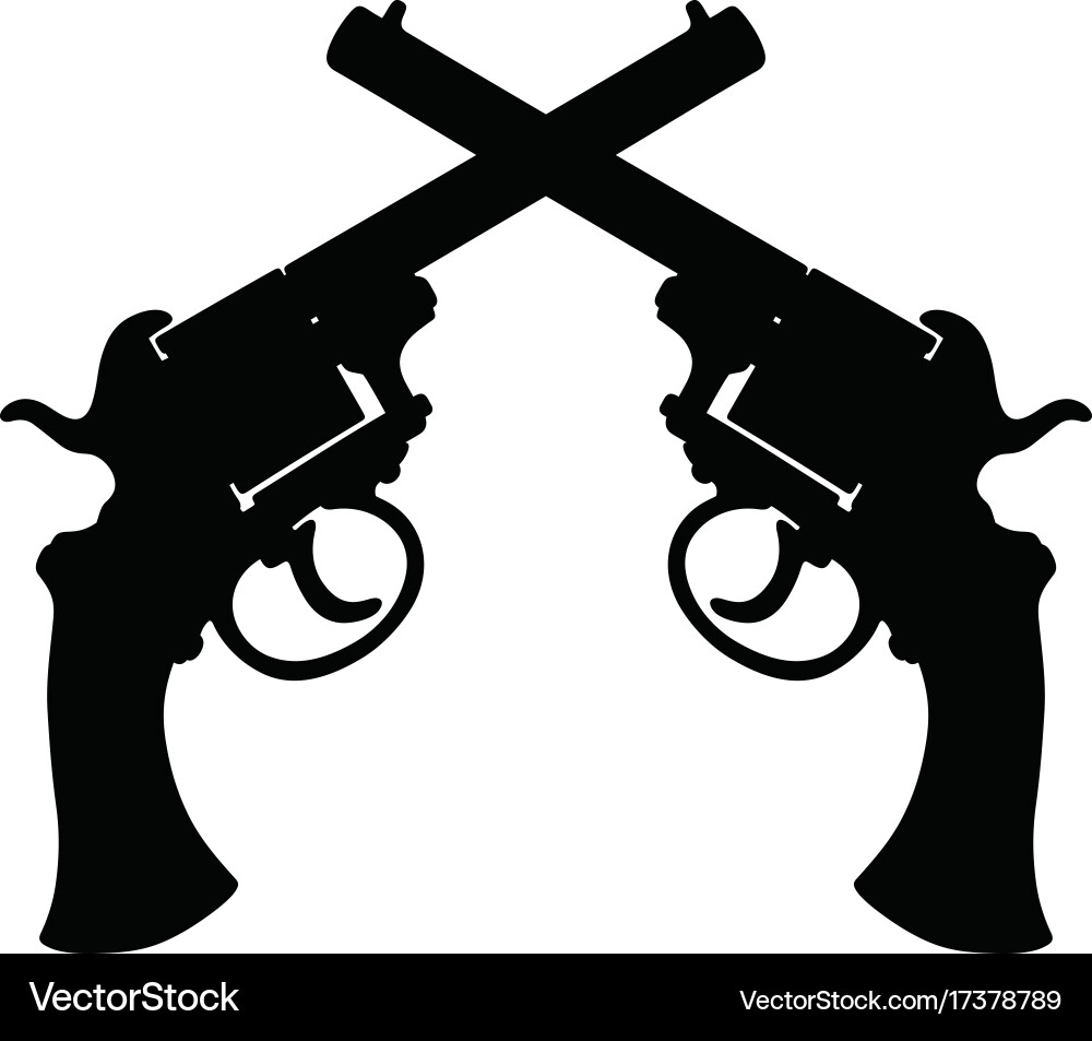 Vintage Revolver Silhouettes Royalty Free Vector Image