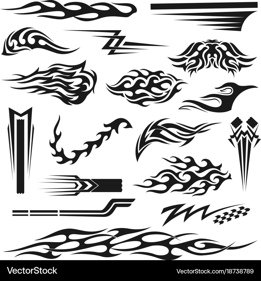 Vinyl decoration black graphic collection Vector Image