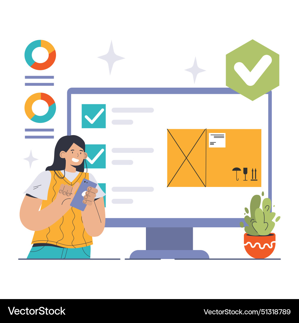 Warehouse management concept flat Royalty Free Vector Image Warehouse management concept flat Royalty Free Vector Image
