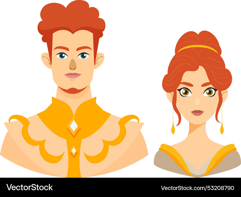 A prince and princess Royalty Free Vector Image
