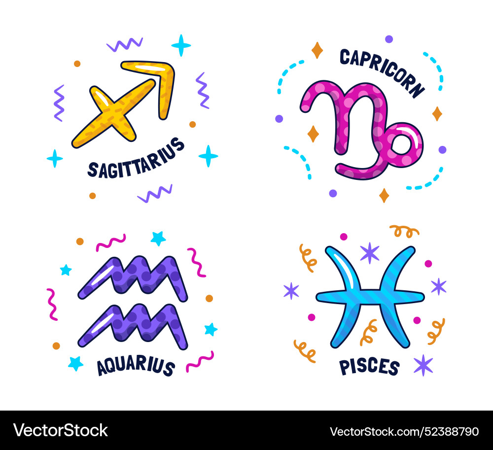 Colorful astrological signs collection Royalty Free Vector