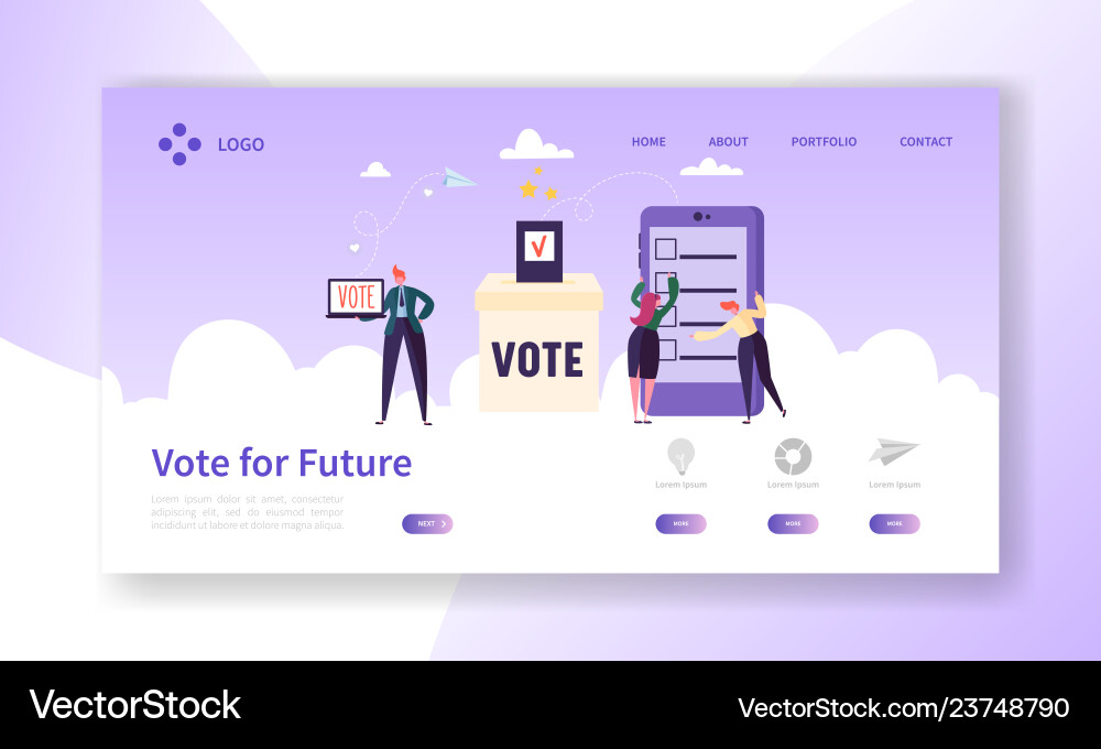 Online e-voting registration concept landing page – Royalty-Free Vector ...