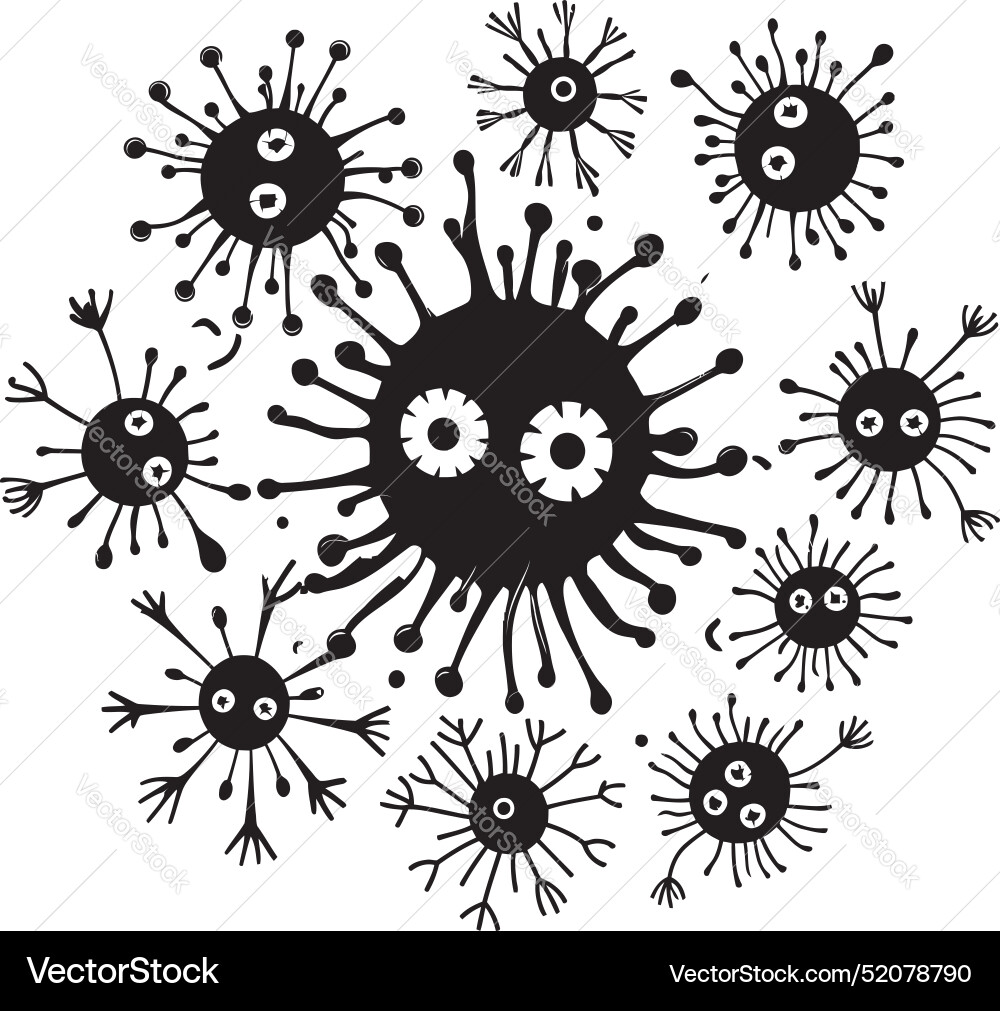 Pathogenic patterns graphic design with virus Vector Image