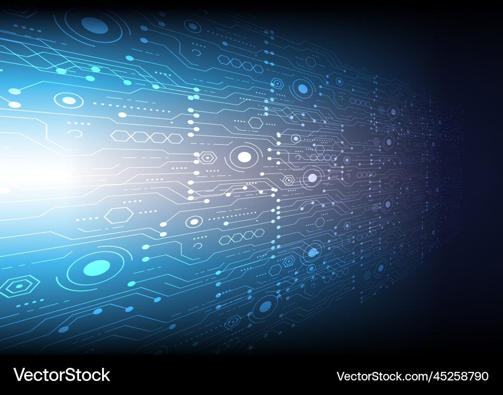Perspective technology background with hi-tech Vector Image