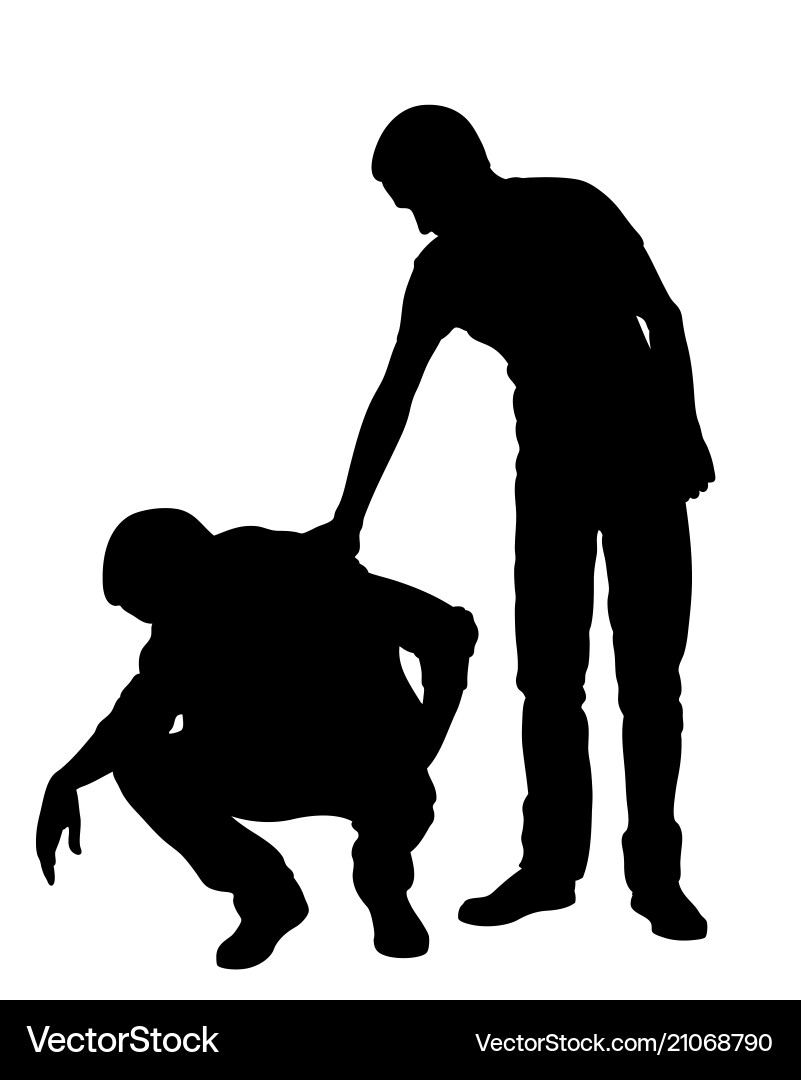 Silhouettea des Menschen beleidigen eine andere Vektorbild