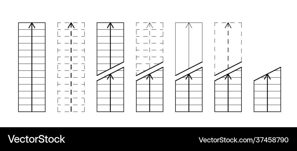 Staircase plan view various views Royalty Free Vector Image