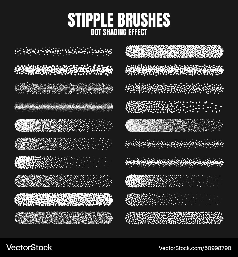 Stipple scatter brush ink drawing and texturing Vector Image