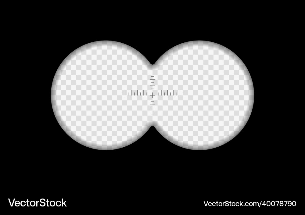 View from the binoculars with signs Royalty Free Vector