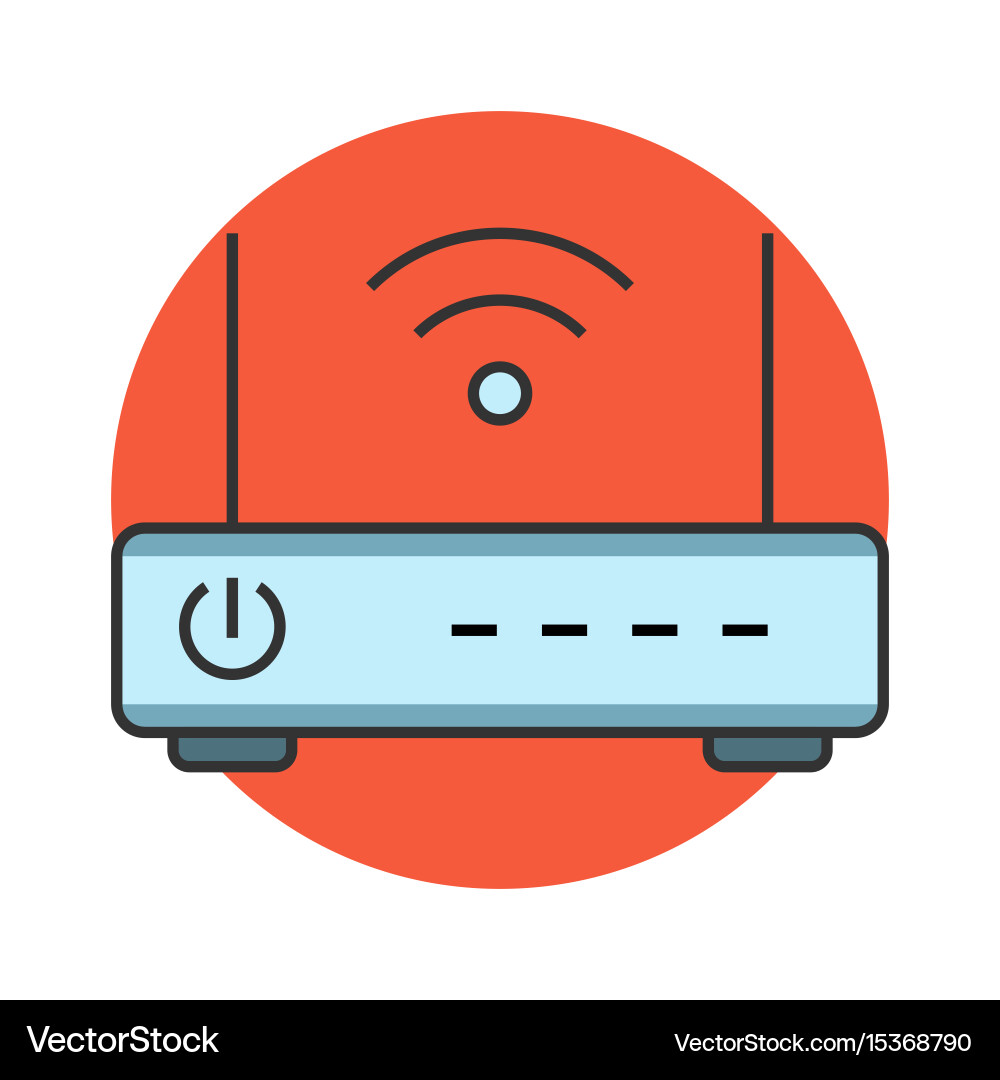 Wireless router flat line icon Royalty Free Vector Image