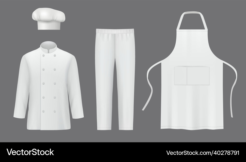 Chef uniforms professional suit clothes for cooks Vector Image