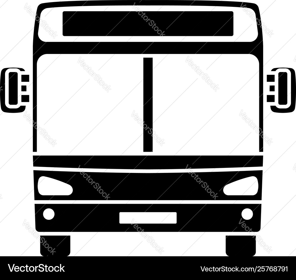 City bus icon front view Royalty Free Vector Image