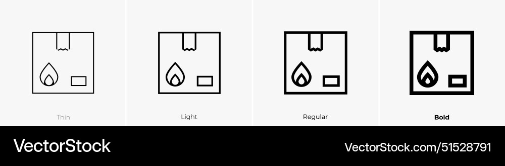 Flammable icon thin light regular and bold style Vector Image
