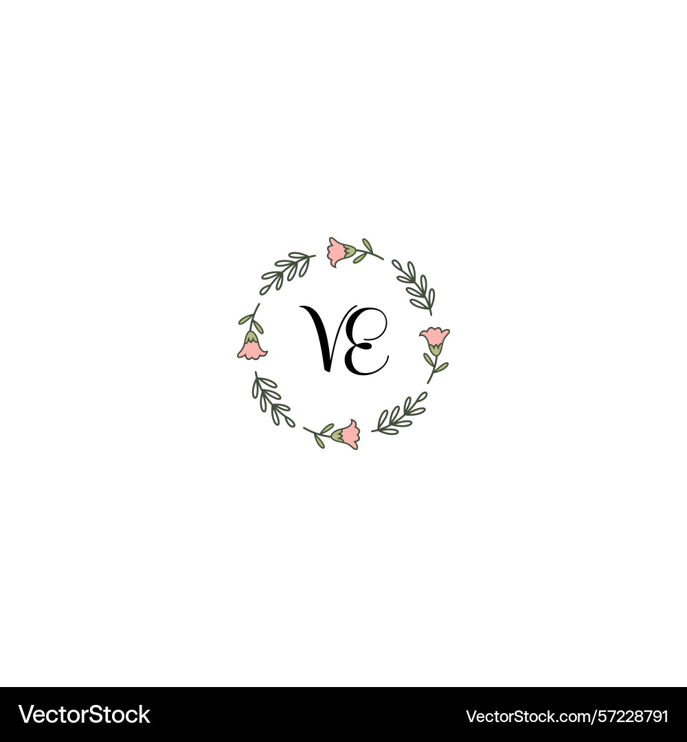 Floral monogram ve designs collection Royalty Free Vector