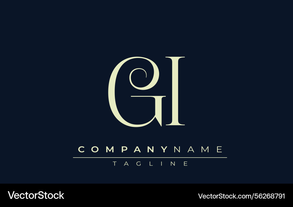Gi abstract logo Royalty Free Vector Image - VectorStock