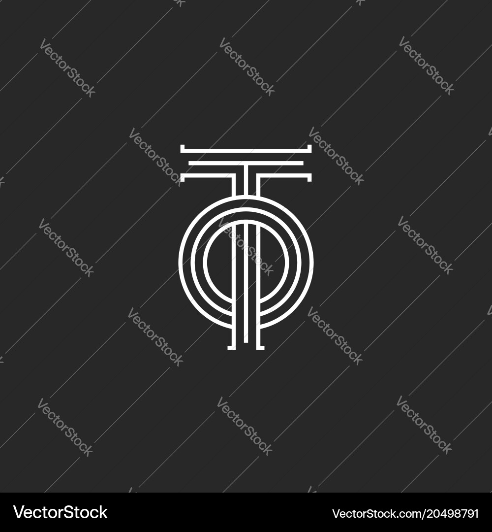 Initials letters to logo monogram overlapping two Vector Image