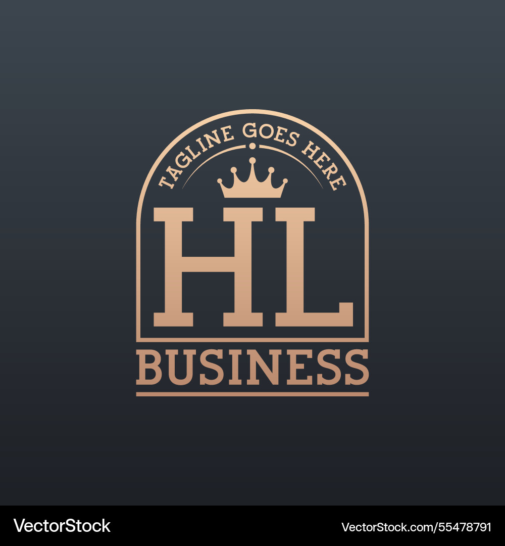 Luxury hl logo with crown elegant letter Vector Image