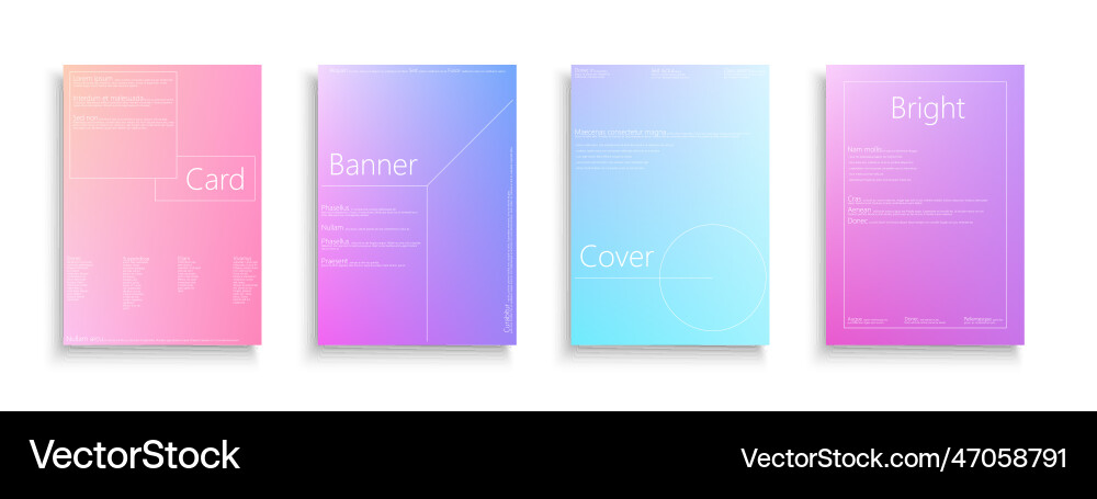 Set of colorful gradient covers templates Vector Image