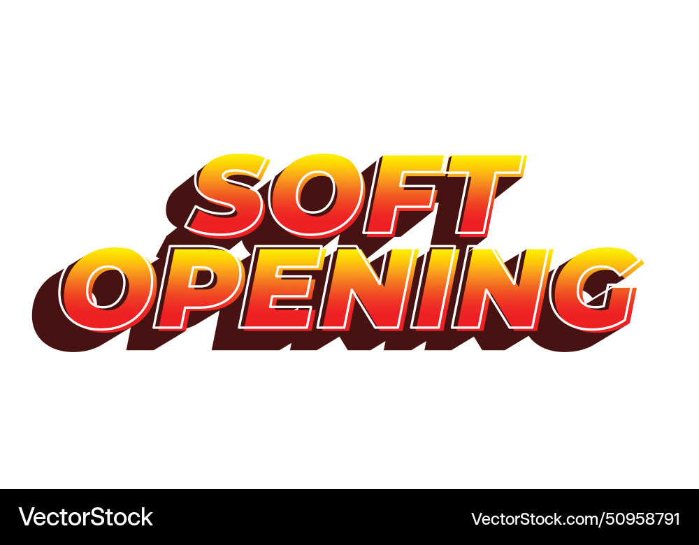 Soft opening text effect in 3d look and eye Vector Image