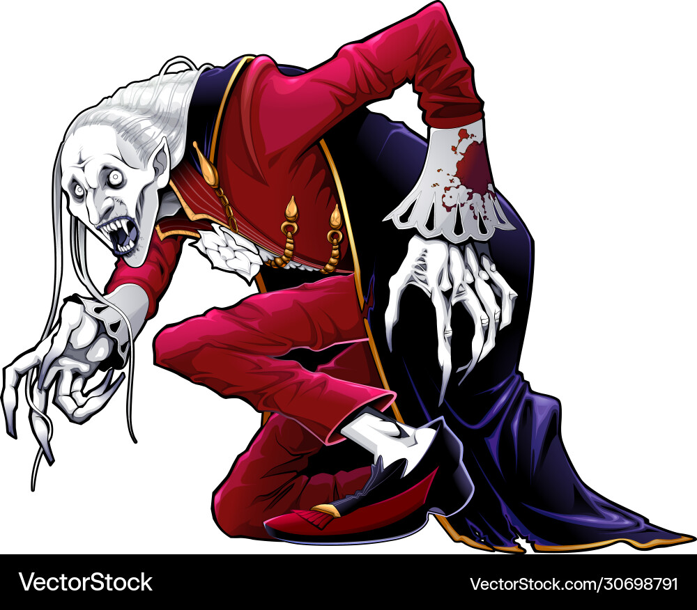 Terrifying Vampire Portrait Royalty Free Vector Image