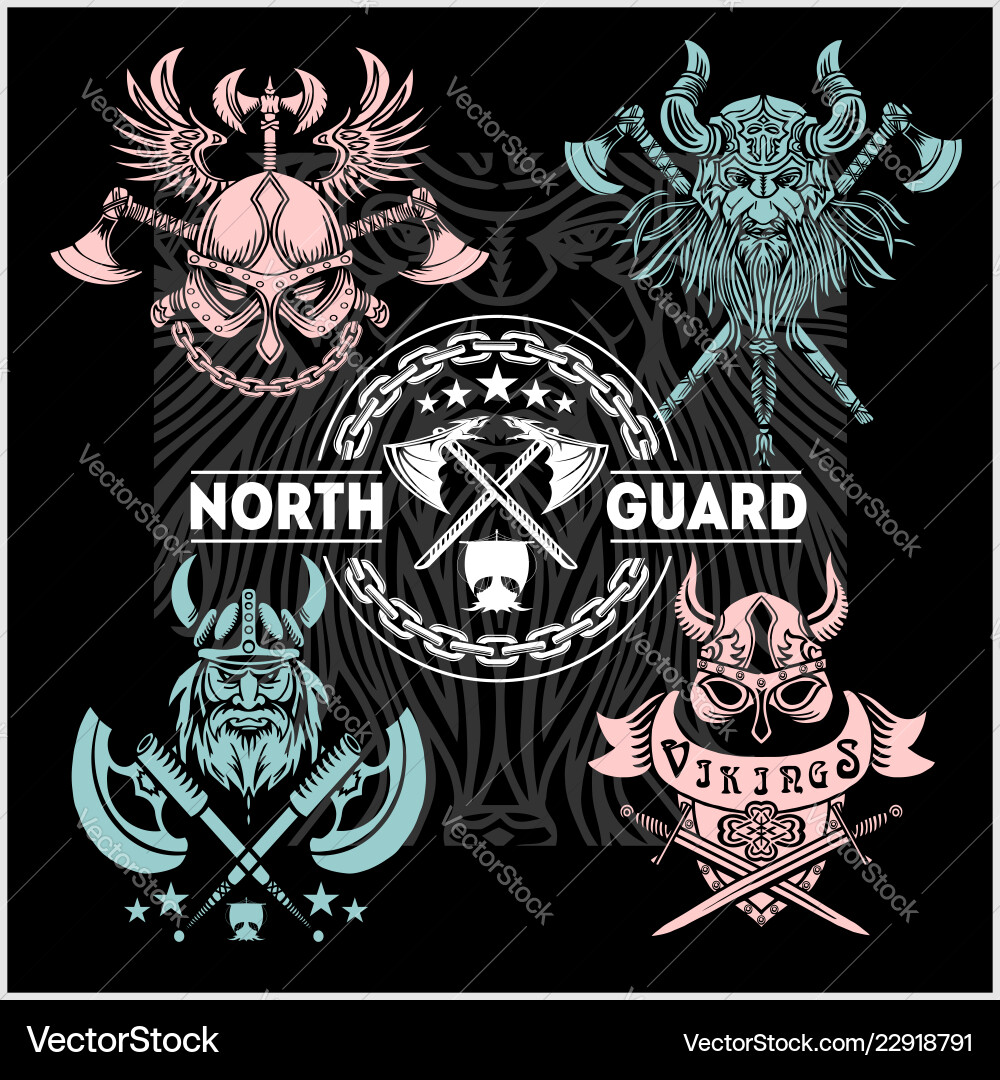 Viking Emblems & Logos Royalty Free Vector Image