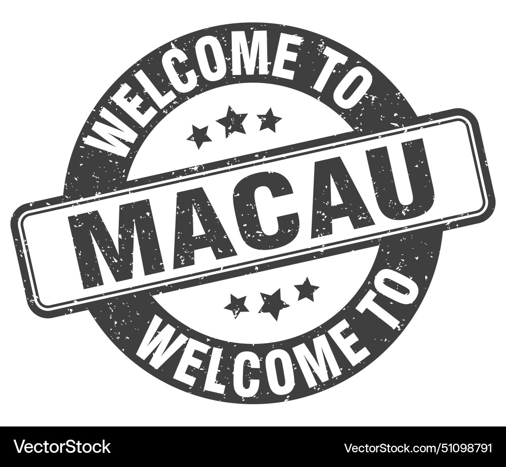 Welcome to macau stamp round sign Royalty Free Vector Image