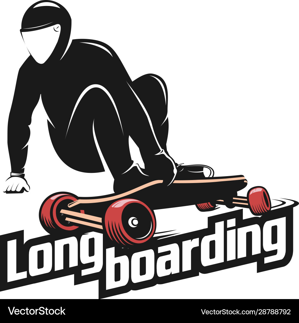 Longboarding downhill logo Royalty Free Vector Image