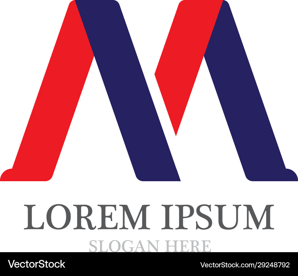 M logo and symbol businesstemplate Royalty Free Vector Image
