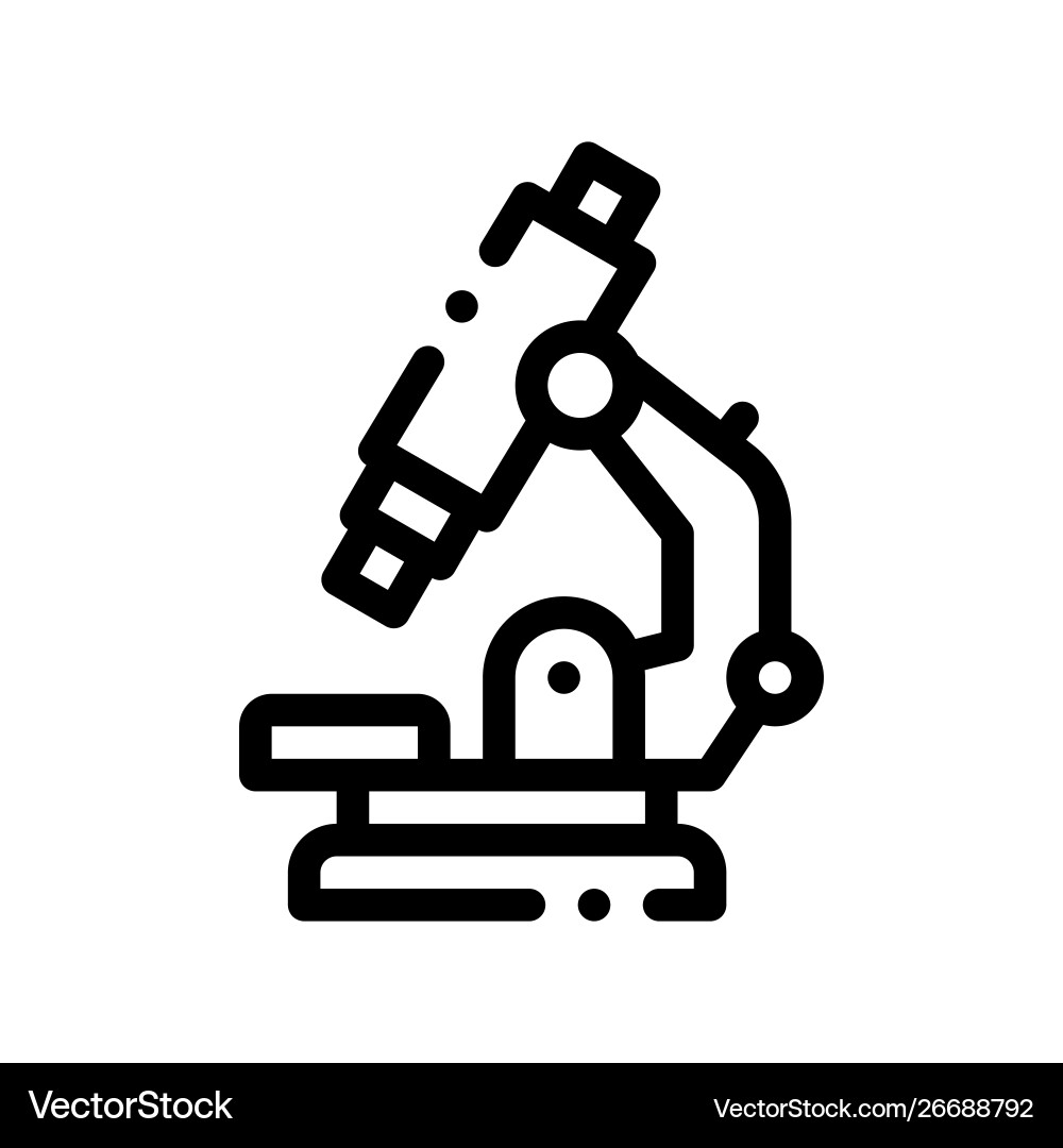 Medical equipment microscope thin line icon Vector Image