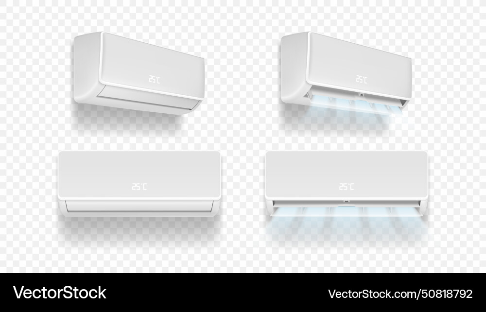 Set of air conditioners Royalty Free Vector Image