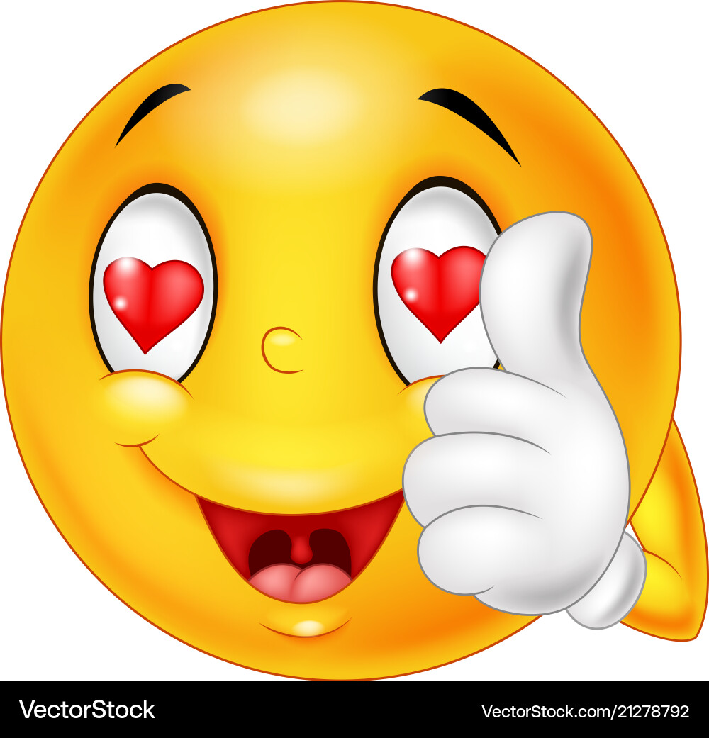 Smiling Smiley Face with Thumb Up Royalty Free Vector Image