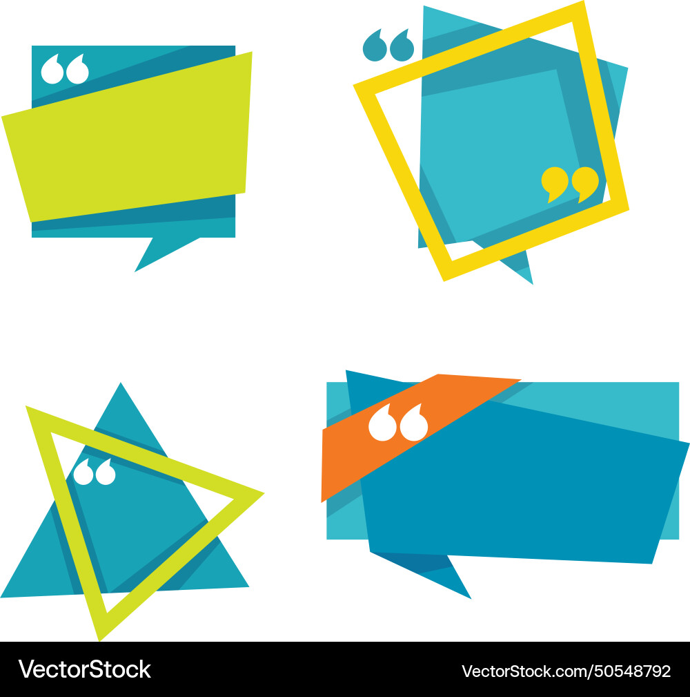 Speech bubbles or quotation mark sticker logo Vector Image