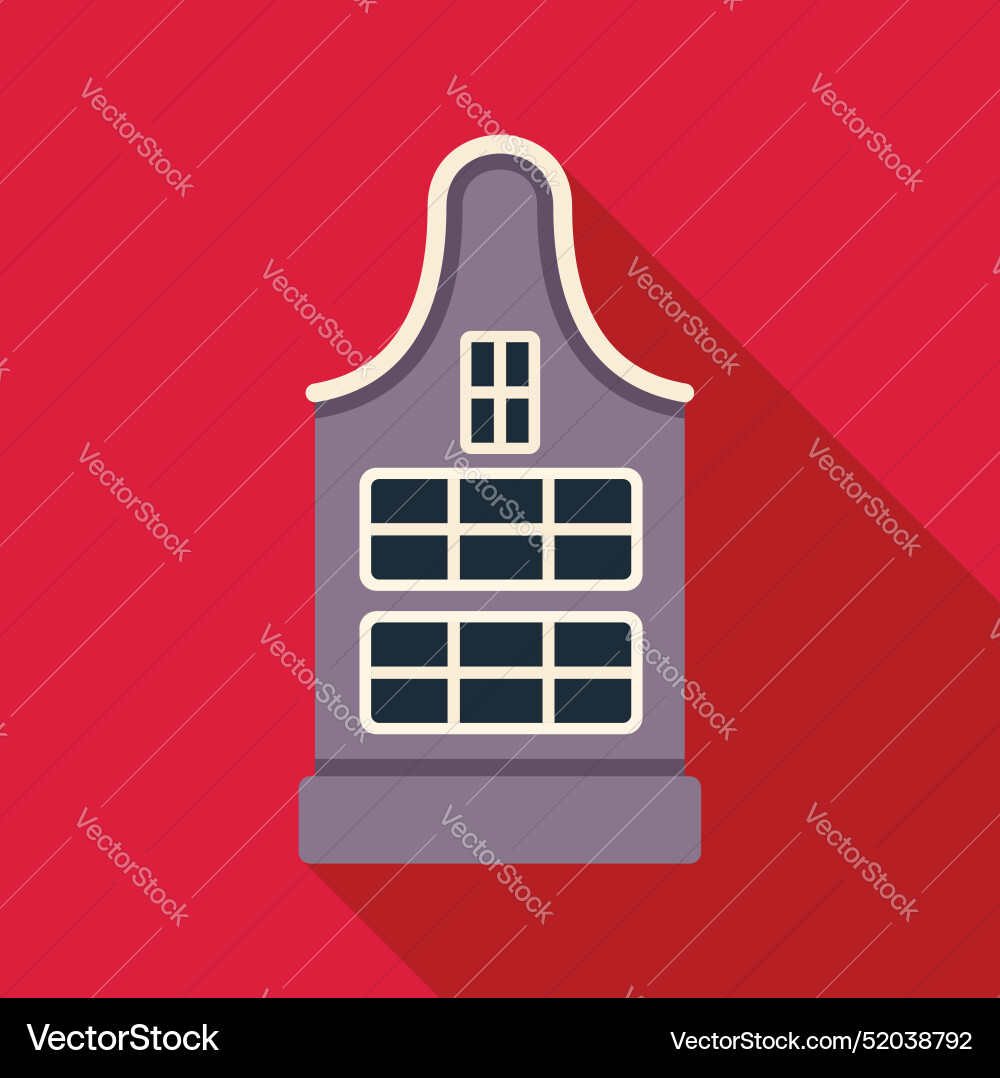 Traditional dutch house building facade with hook Vector Image