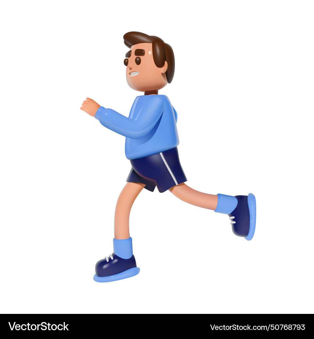 3d of running man Royalty Free Vector Image - VectorStock