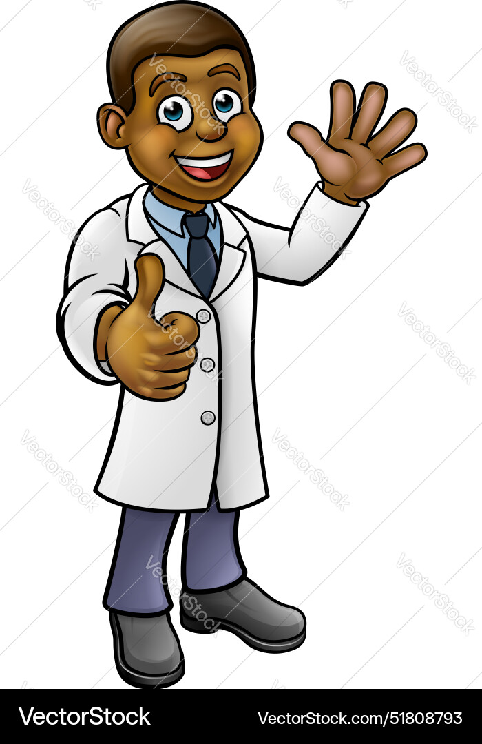 Cartoon scientist doctor or lab tech Royalty Free Vector
