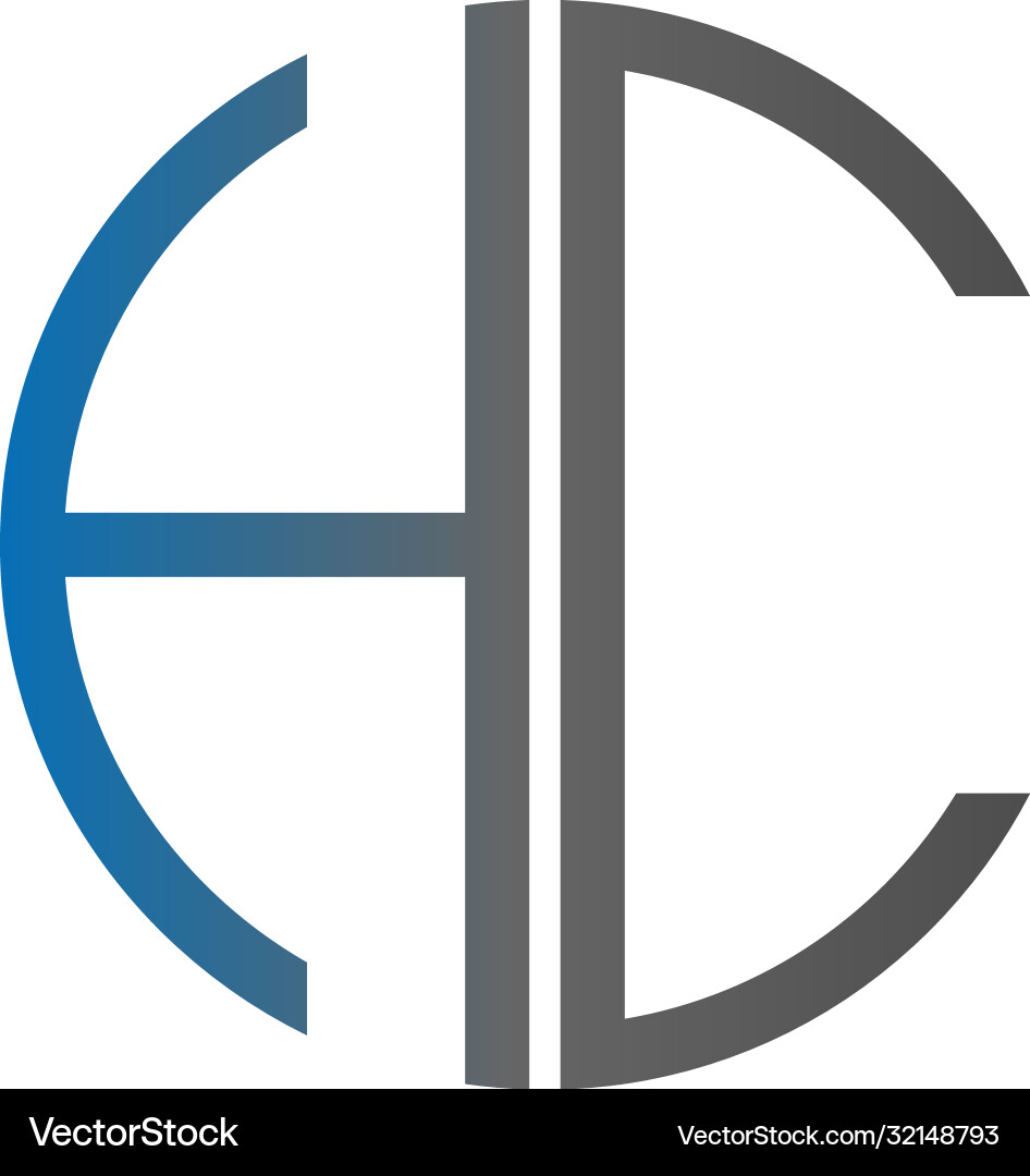 Circle hc logo letters Royalty Free Vector Image