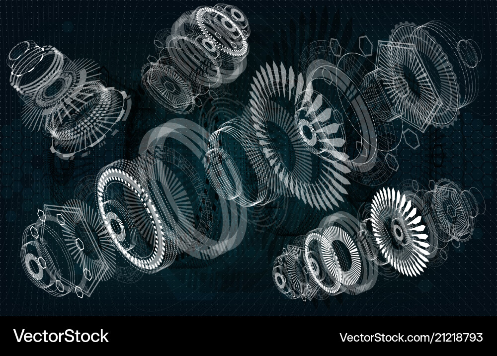 Complex Engine Diagram Royalty Free Vector Image