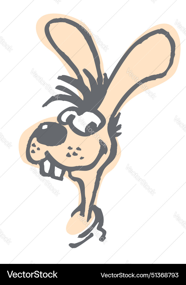 Cute bunny rabbit face smile Royalty Free Vector Image