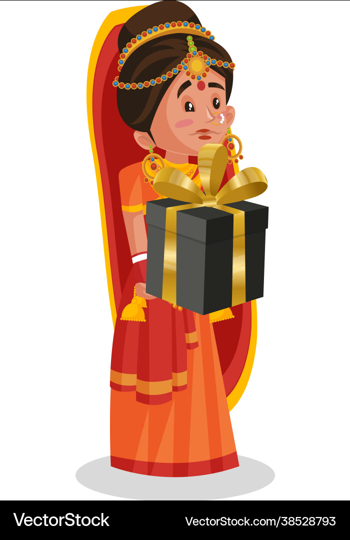 Indian bride cartoon character Royalty Free Vector Image