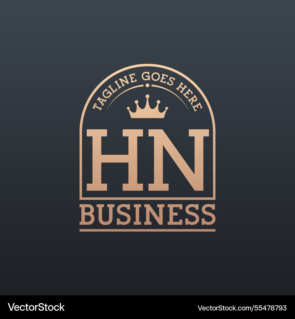 Luxury hn logo with crown elegant letter Vector Image