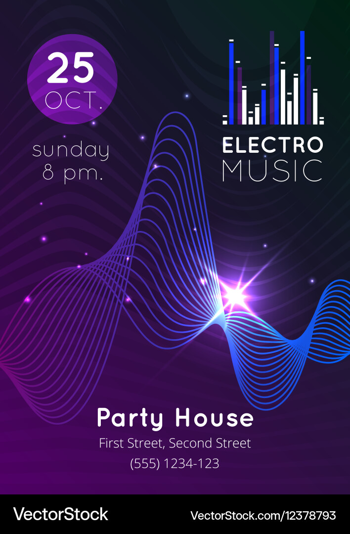 Music audio equalizer poster Royalty Free Vector Image