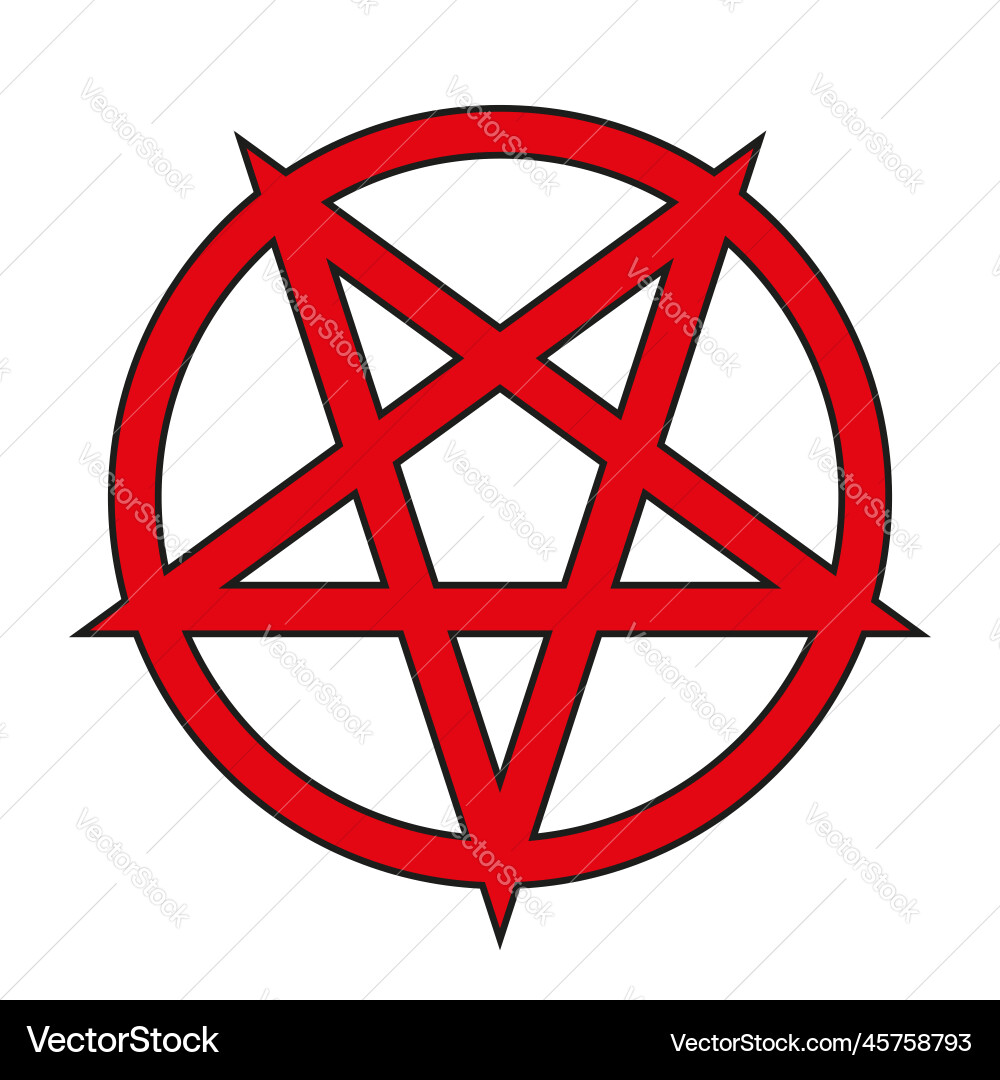 Pentagram - red of simple five Royalty Free Vector Image