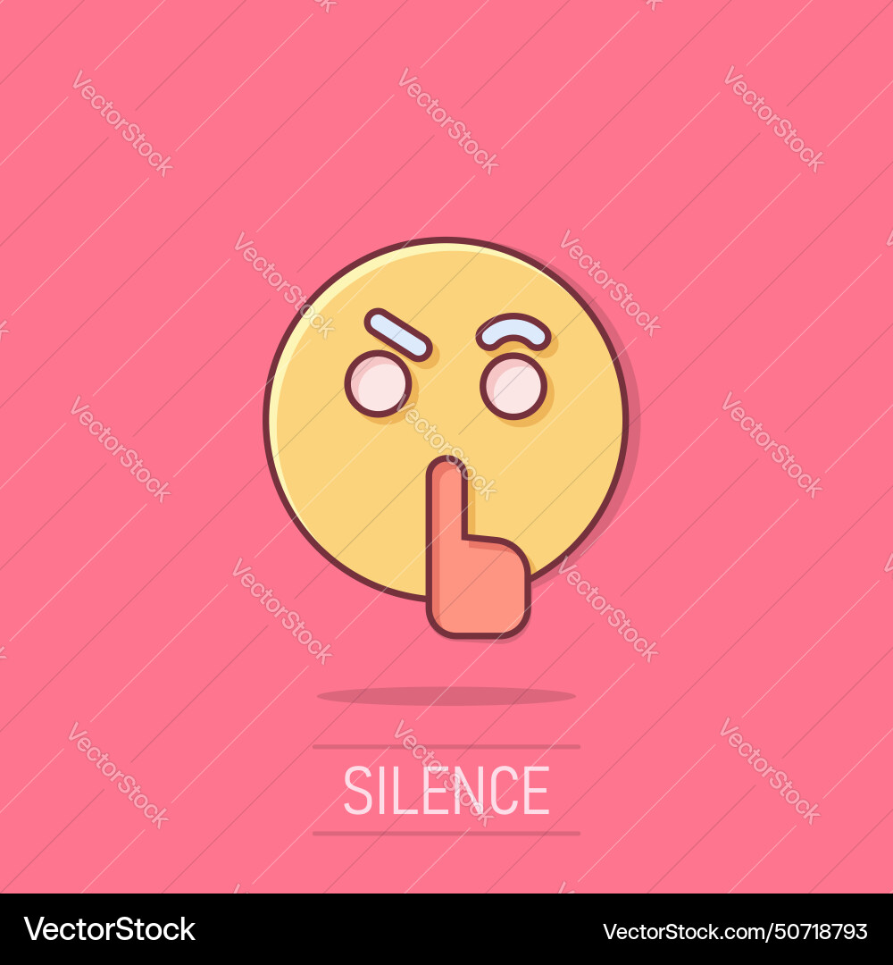 Quiet icon in comic style silence cartoon on Vector Image