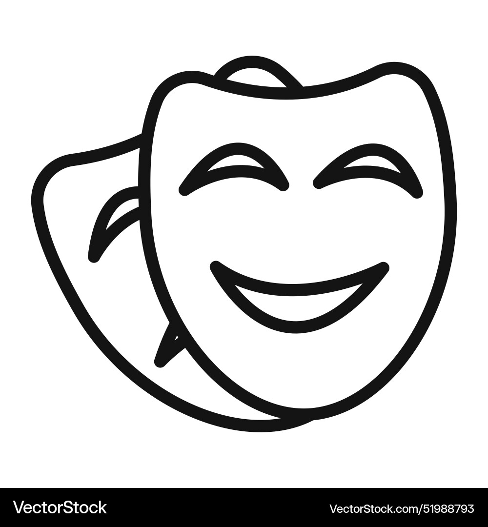 Theatrical mask icon mark in filled style Vector Image