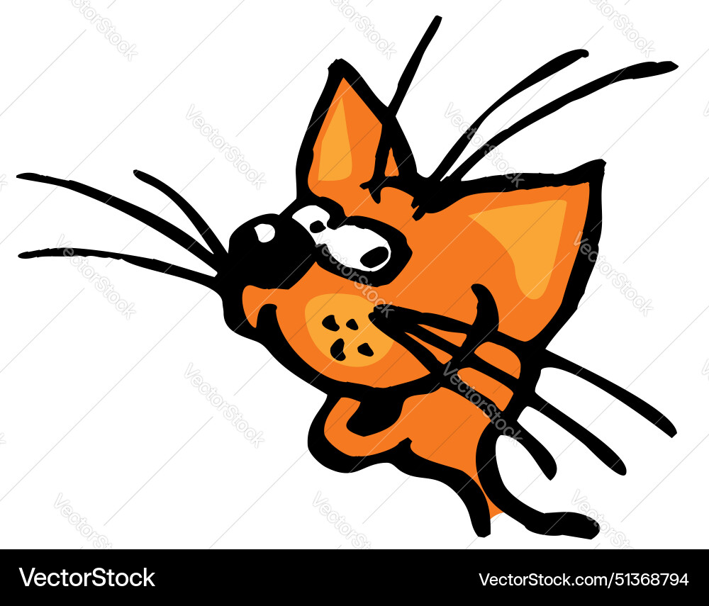 A red cats sly smile cat face Royalty Free Vector Image
