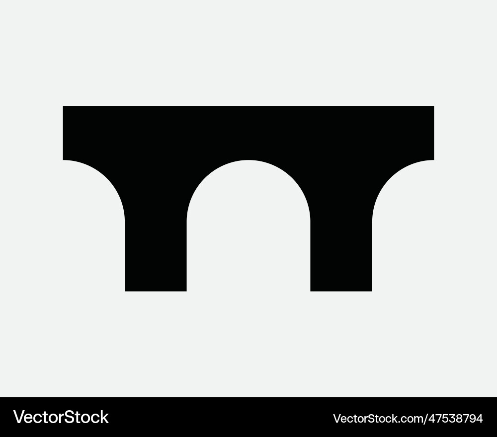 Arch bridge structure icon construction pillar Vector Image