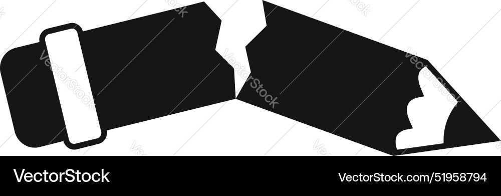 Broken pencil icon symbolizing creativity block Vector Image